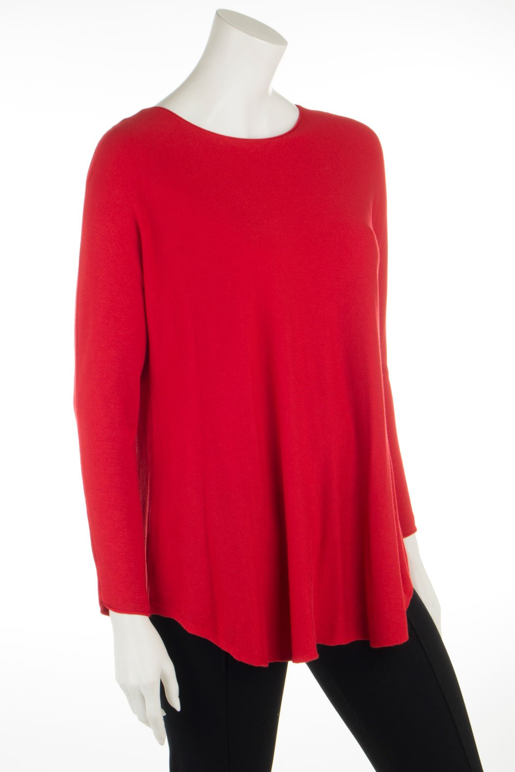 Damen Strick-Pullover Rundhals Langarm Herbst Winter Viskose Rot 38 4 ...